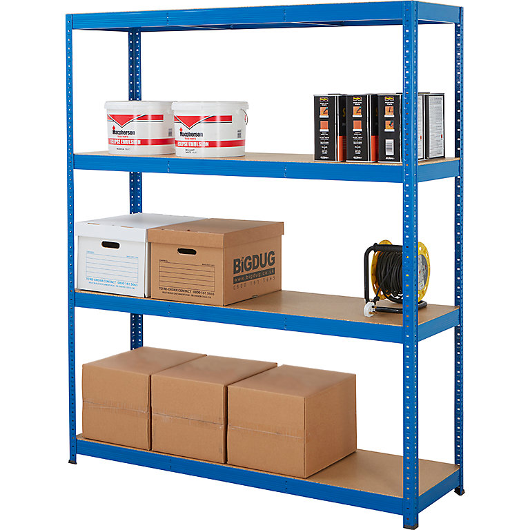 BiGDUG Essentials 300kg Blue Shelving Unit 4 x Levels | BiGDUG