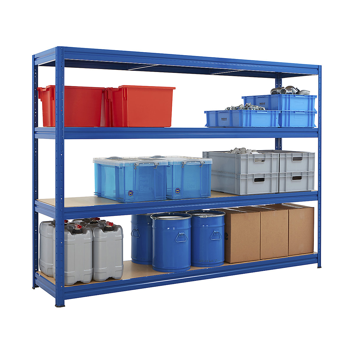 BiGDUG Essentials Longspan Shelving | 1770h x 2400w x 600d mm | Blue ...
