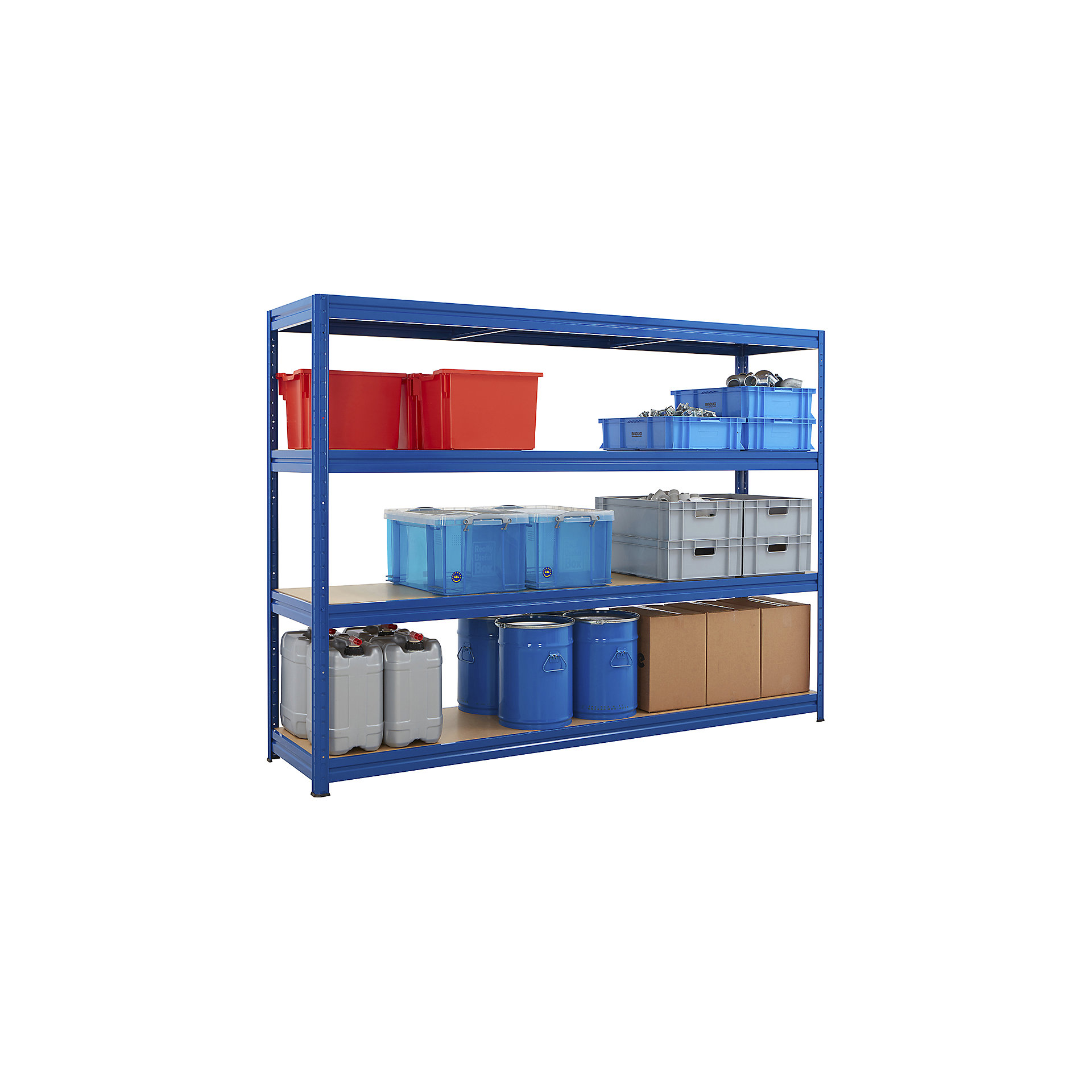 BiGDUG Essentials Longspan Shelving | 1770h x 2400w x 600d mm | Blue ...