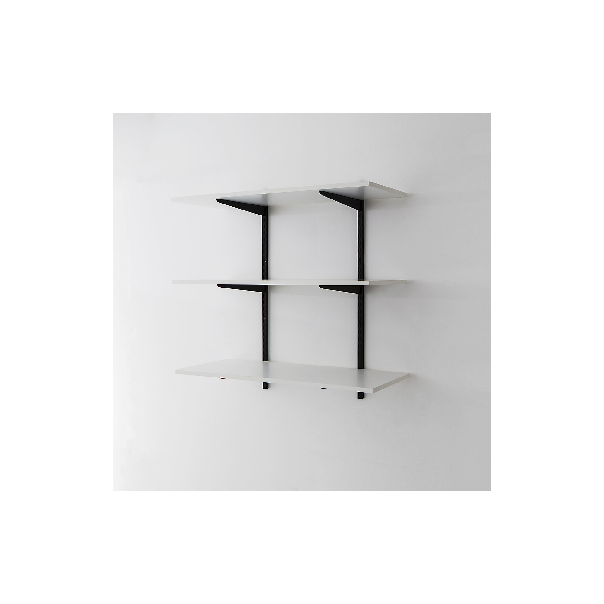 Office Wall Mounted Shelving Kit in Black, 1000h x 1000w x 200d mm ...