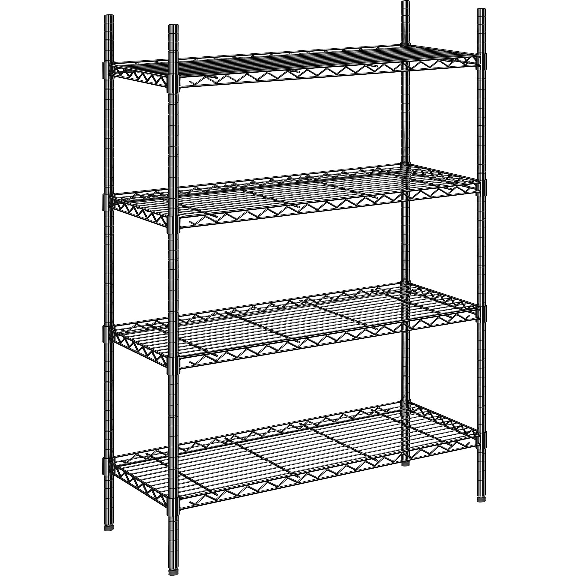 Steel wire mesh shelf unit, black: max. shelf load 100 kg, WxD 910 x ...