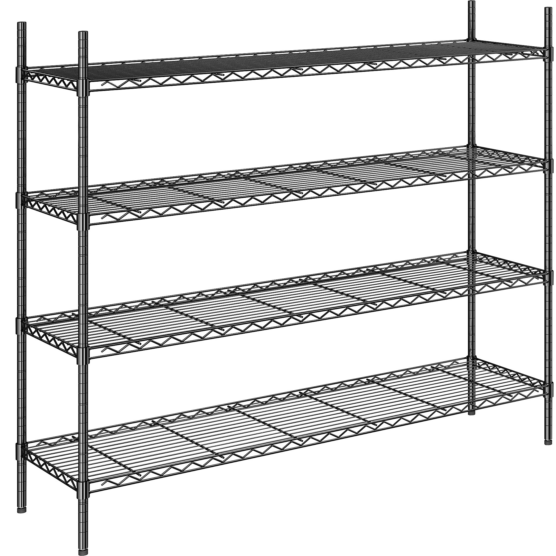 Steel wire mesh shelf unit, black: max. shelf load 100 kg, WxD 1520 x ...