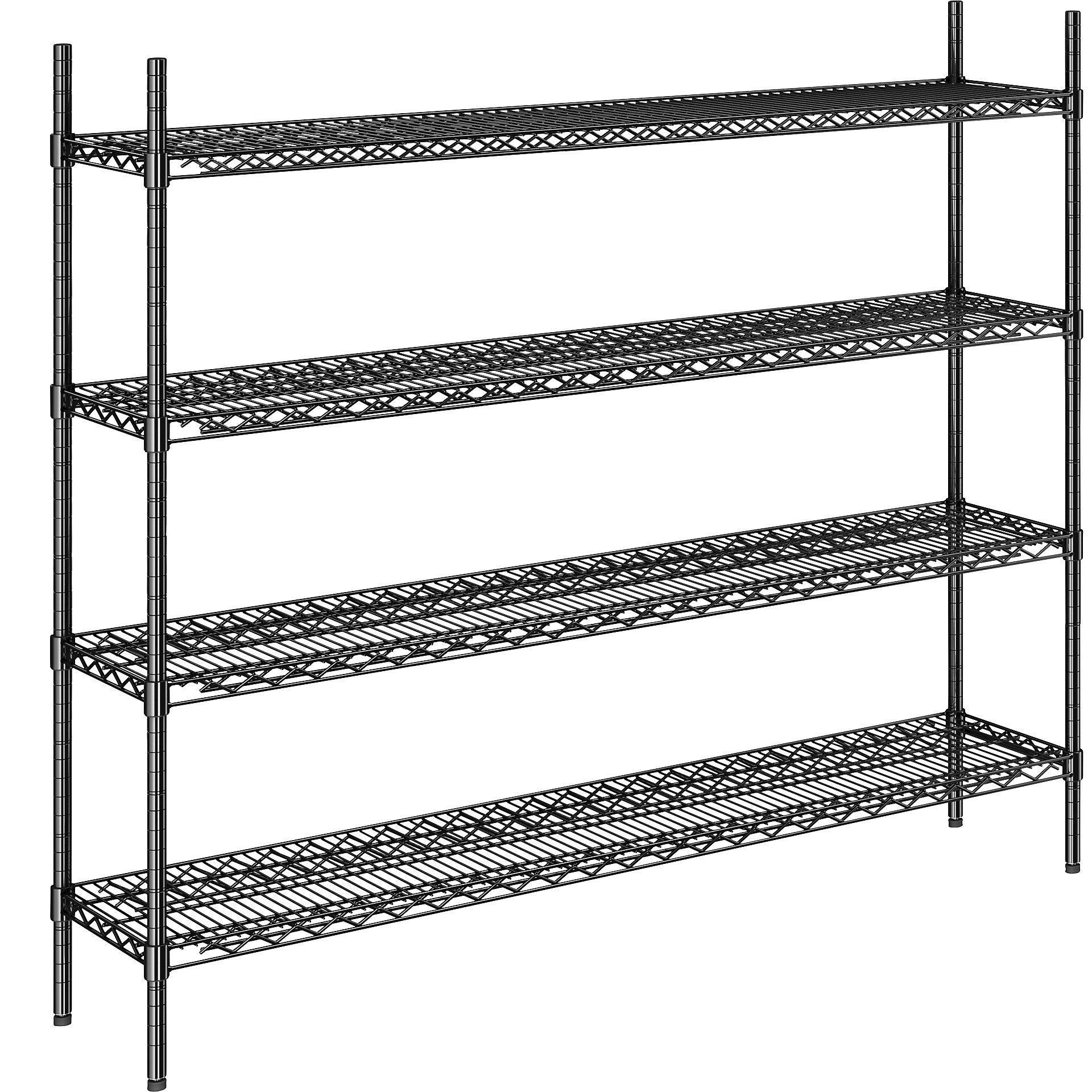 Steel wire mesh shelf unit, black: max. shelf load 250 kg, WxD 1520 x ...