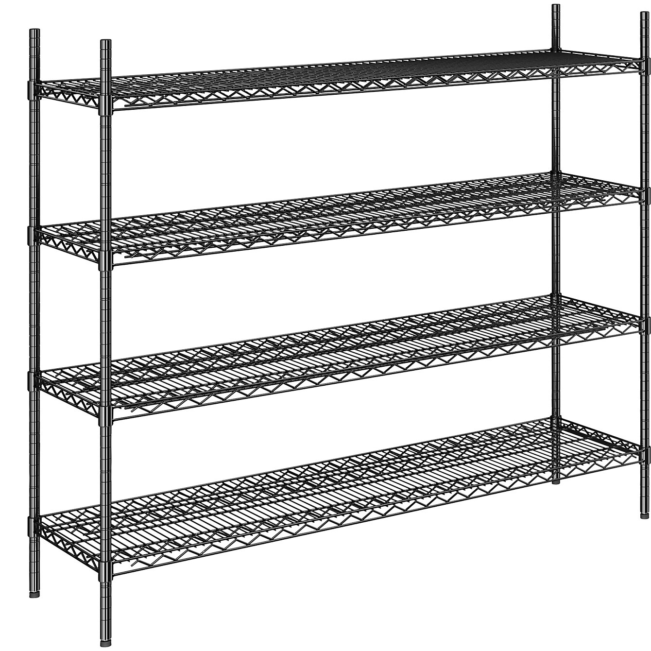 Steel wire mesh shelf unit, black: max. shelf load 250 kg, WxD 1520 x ...