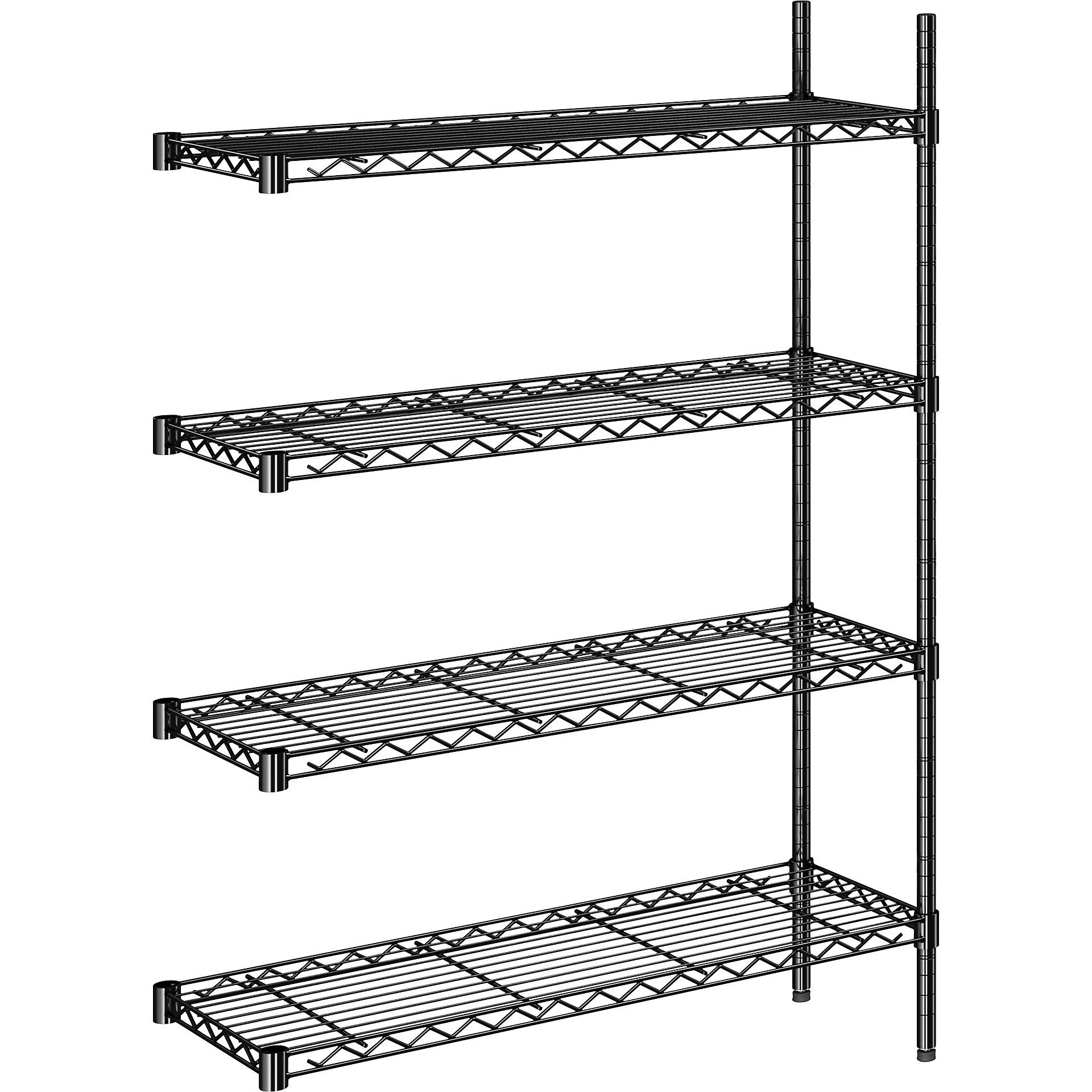 Steel wire mesh shelf unit, black: max. shelf load 100 kg, WxD 910 x ...