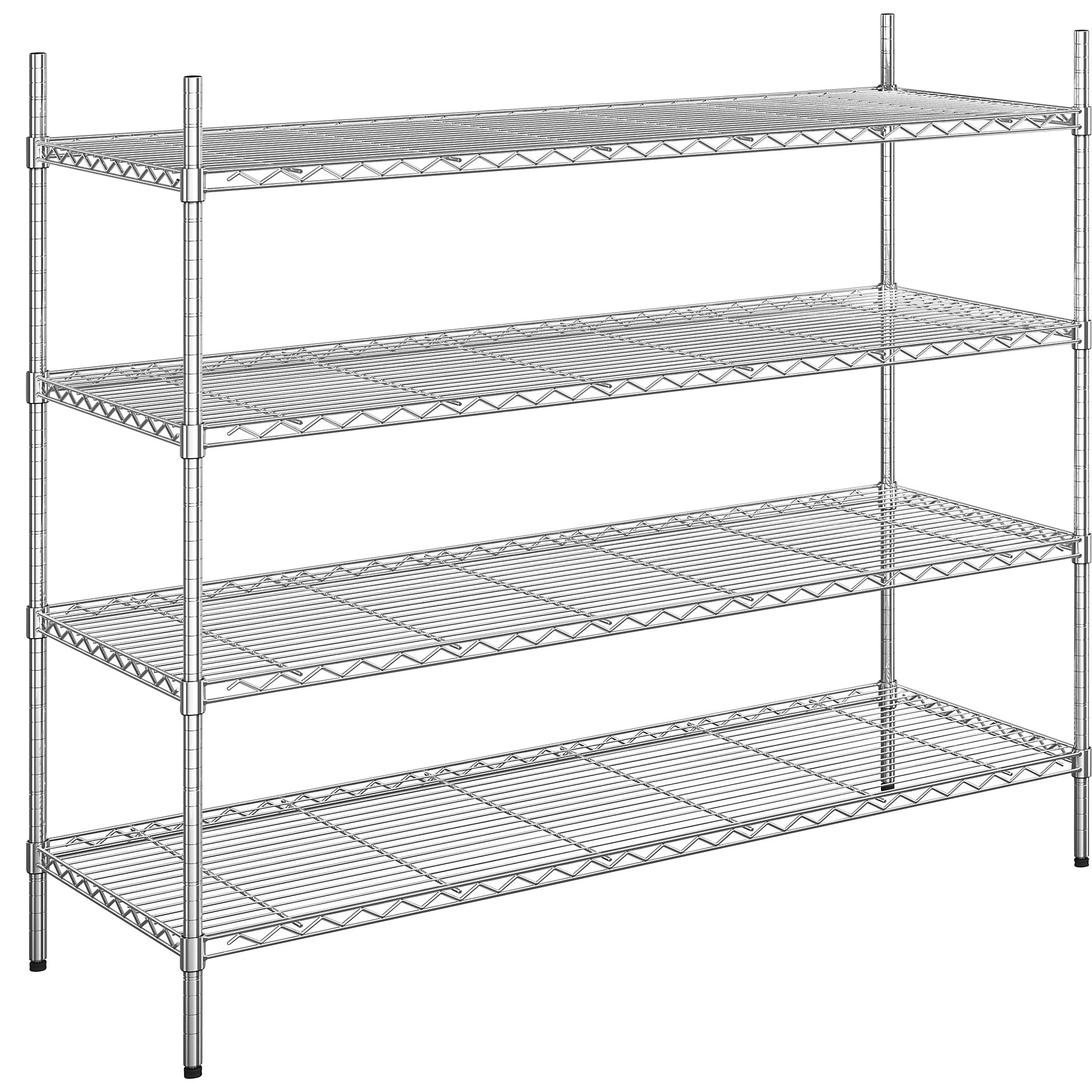 Steel wire mesh shelf unit, chrome plated: max. shelf load 100 kg, WxD ...