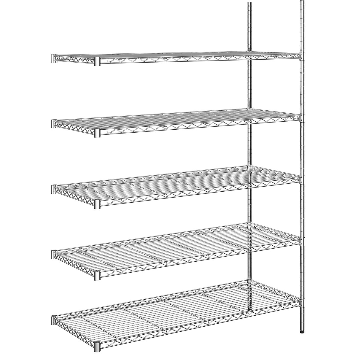 Steel wire mesh shelf unit, chrome plated: max. shelf load 100 kg, WxD ...