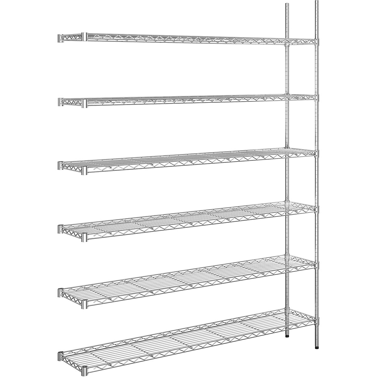 Steel wire mesh shelf unit, chrome plated: max. shelf load 100 kg, WxD ...