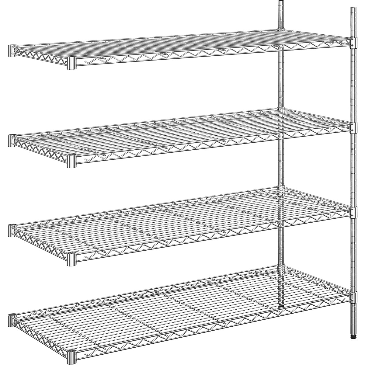 Steel wire mesh shelf unit, chrome plated: max. shelf load 100 kg, WxD ... Steel wire mesh shelf unit, chrome plated: max. shelf load 100 kg, WxD ...