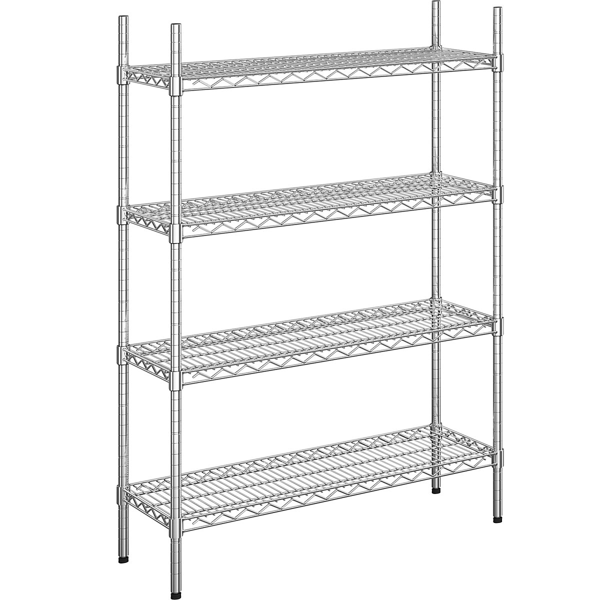Steel wire mesh shelf unit, chrome plated: max. shelf load 150 kg, WxD ...