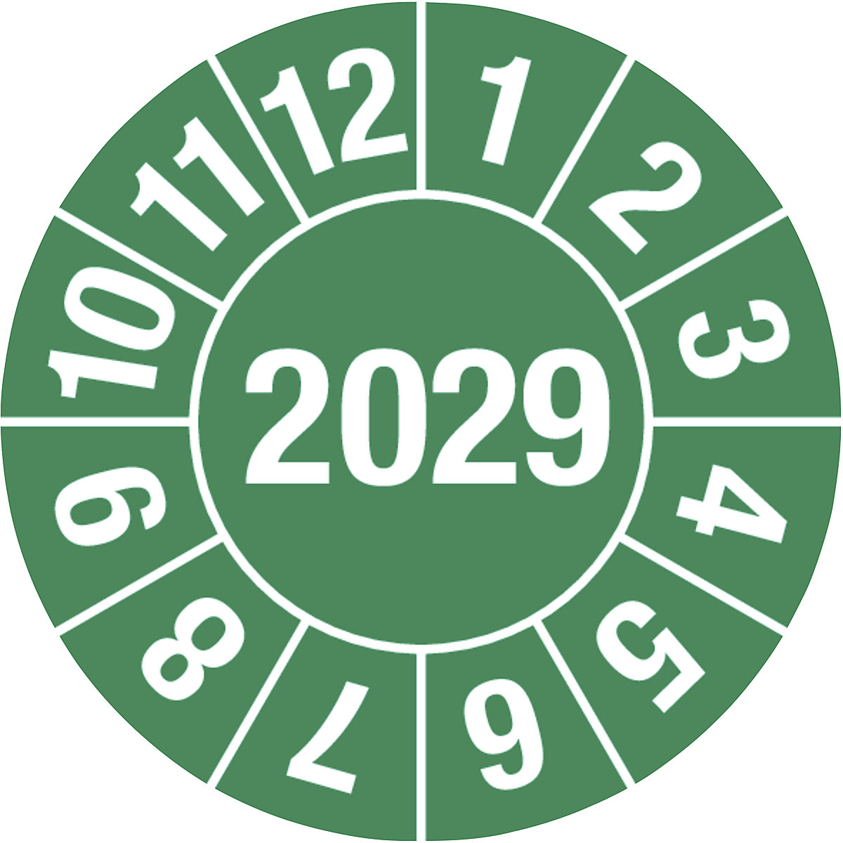 Prüfplakette, Jahreszahl 4-stellig: Dokumentenfolie, Ø 15 mm | kaiserkraft