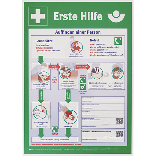 Schild Anleitung Erste Hilfe: mit Erste-Hilfe-Sofortmaßnahmen | kaiserkraft ratioform