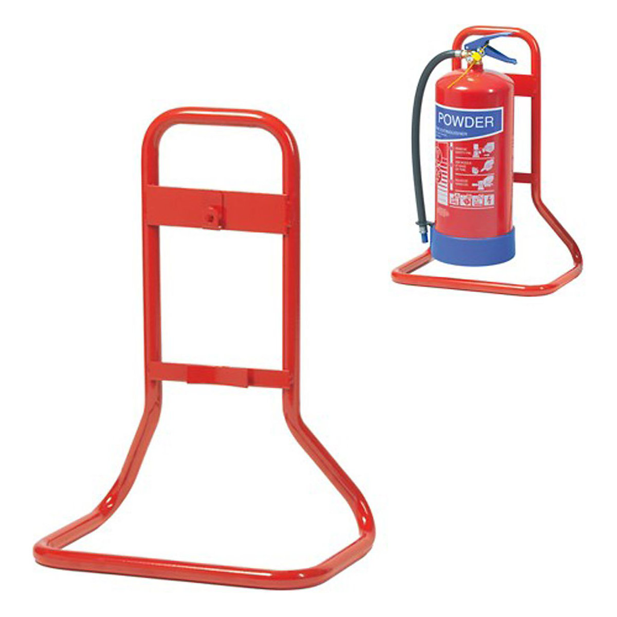 Single Fire Extinguisher Stand 605h x 430w x 285d mm Red | BiGDUG