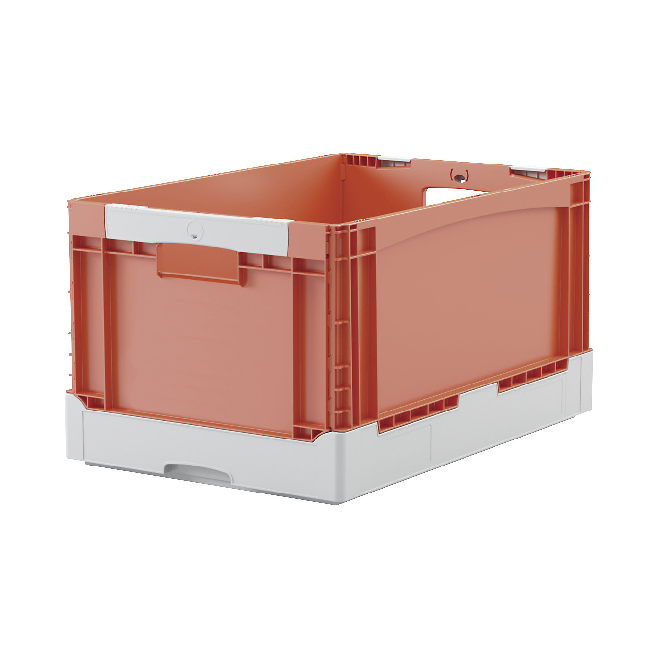 Sklápací box EQ – BITO: s uchopovacími rukoväťami a rebrovaným dnom ...