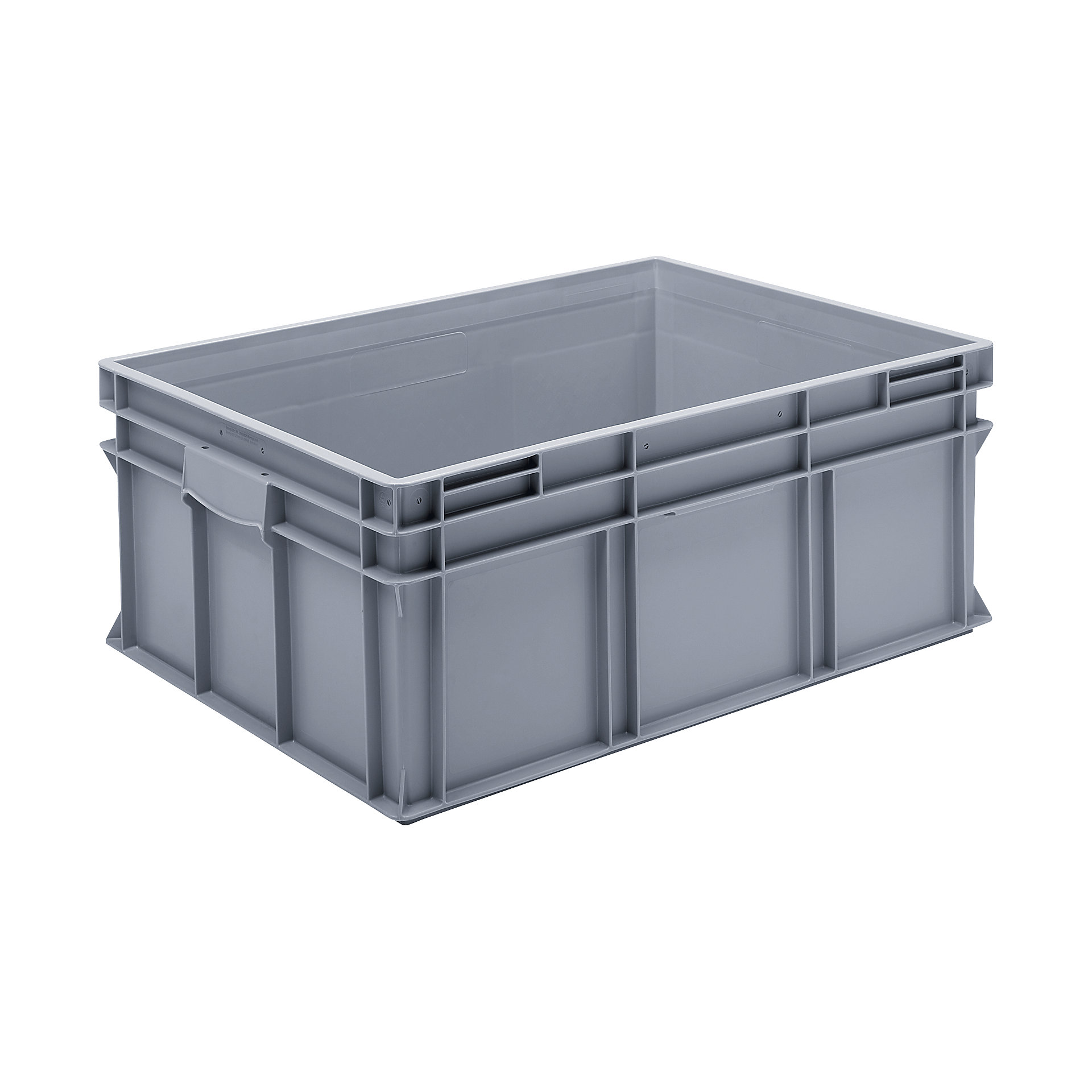 Euro stohovací přepravka z polypropylenu (PP): nosnost 20 kg, stříbřitě šedá | kaiserkraft