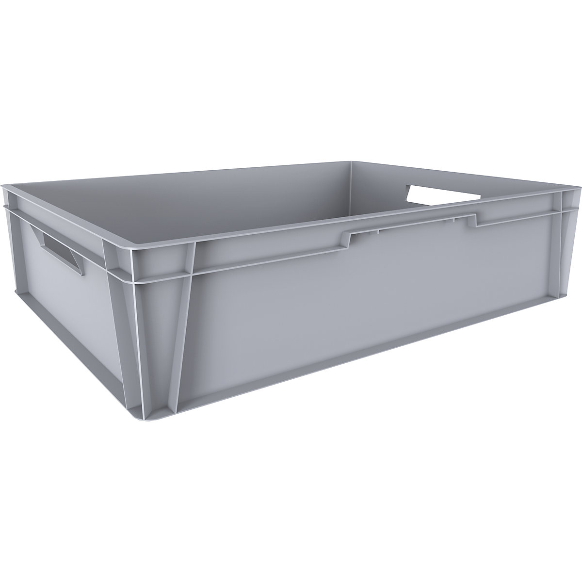 Pojemnik euro do ustawiania w stos poj. 82 l, dł. x szer. x wys. 800 x 600 x 200 mm, PE szary ...