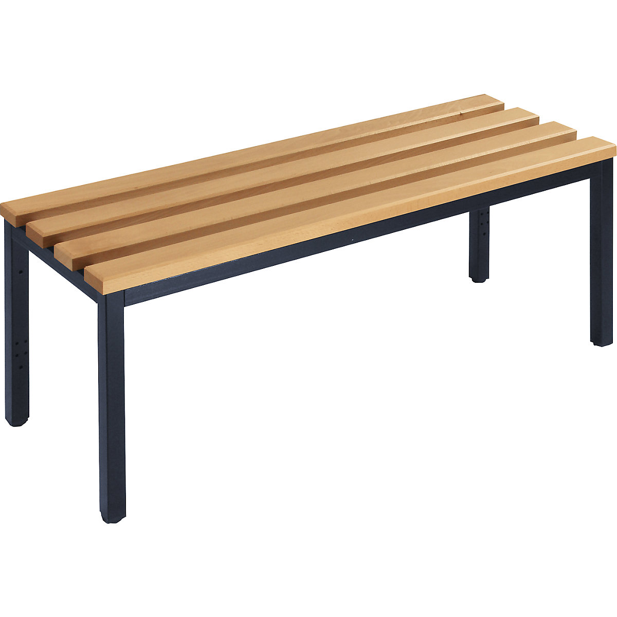 Changing room bench, single sided – Wolf: beech wood slats | kaiserkraft