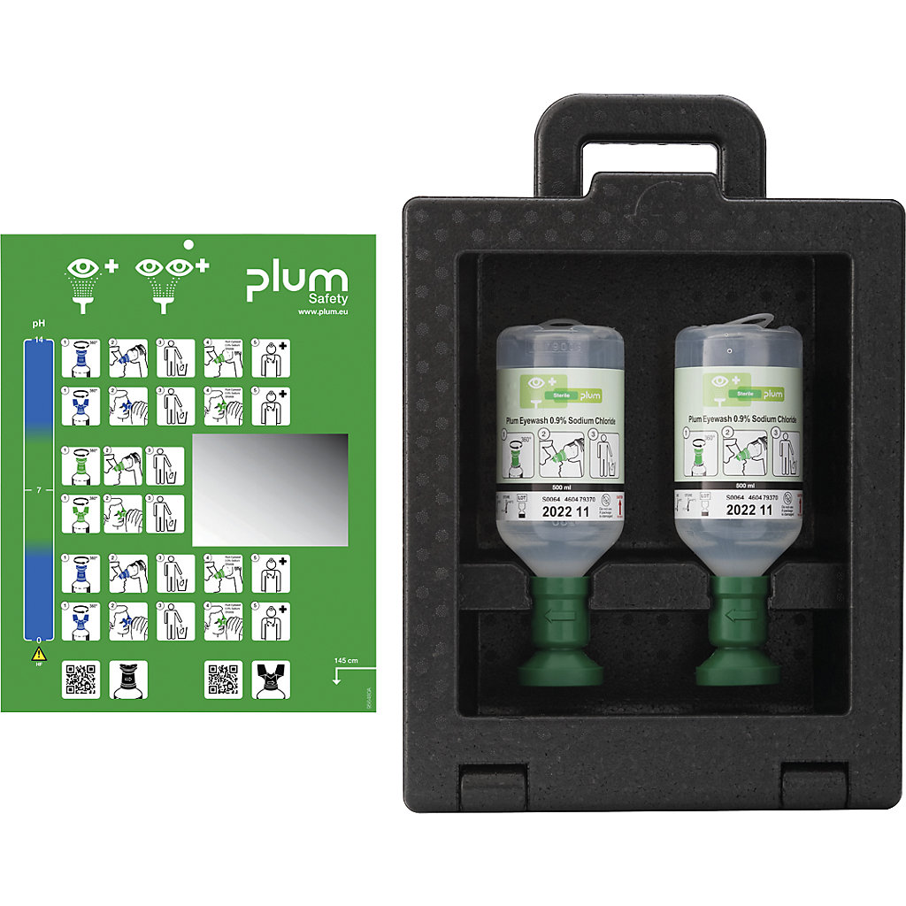 iBox wall box with vision panel and carrying handle: 2 x 500 ml 0.9% ...