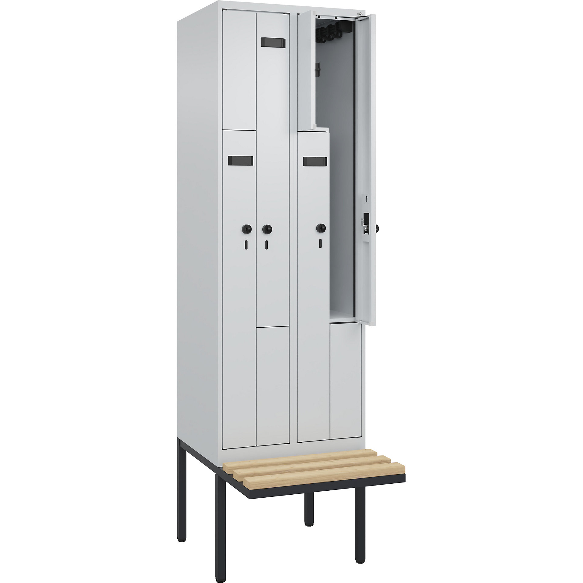 Evolo PLUS bench seat Z locker: 2 compartments | kaiserkraft