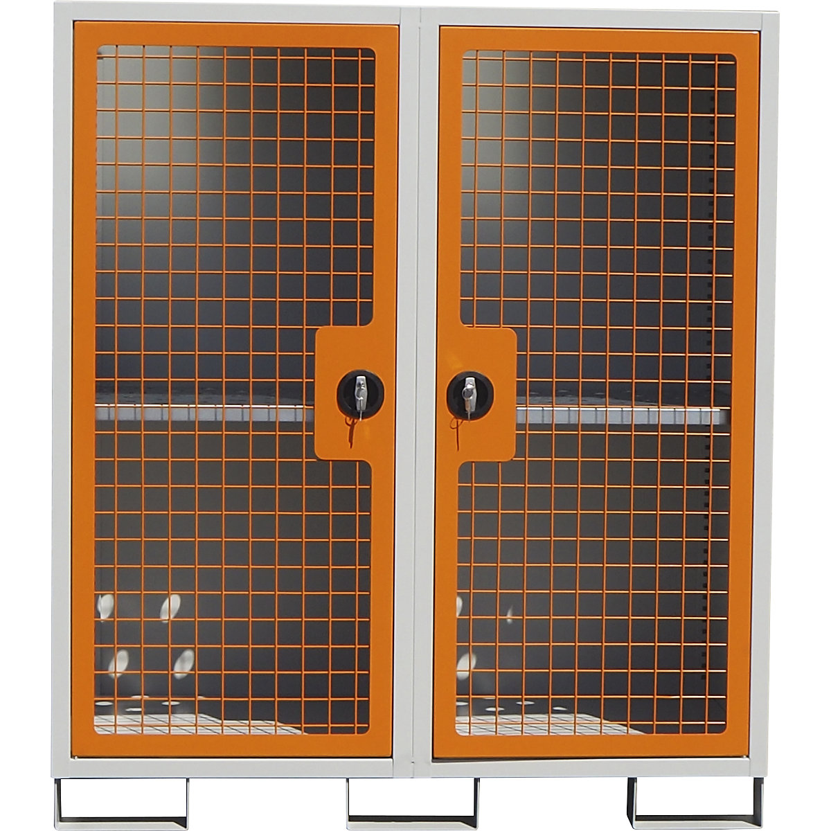 Gas cylinder cupboard – eurokraft basic: 2 doors | kaiserkraft