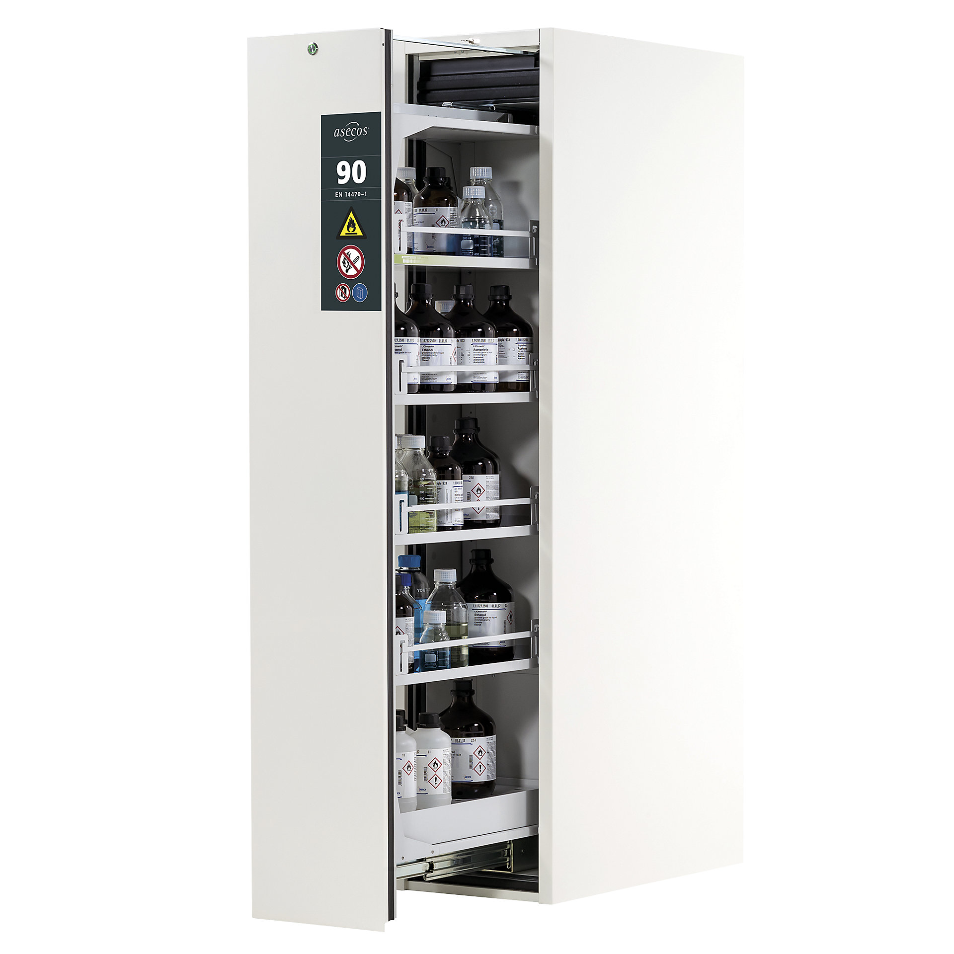 asecos – Type 90 fire resistant vertical pull-out cabinet: 1 drawer ...