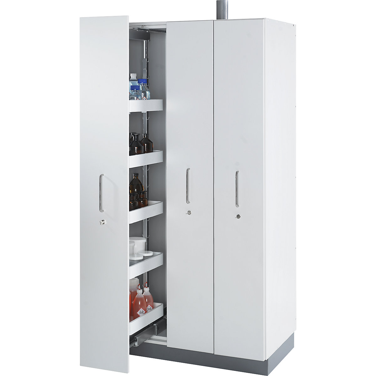 Laboratory drawer cabinet: with ventilation connection, 2 drawers ...