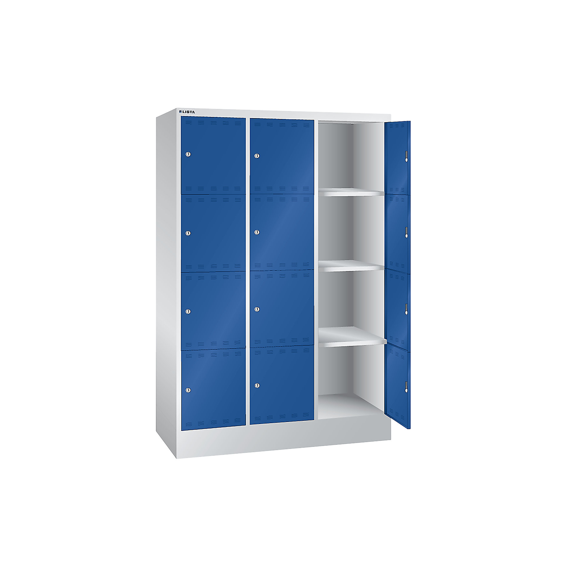 LISTA – Battery charging cabinet with lockable compartments: with 3 x 4 ...