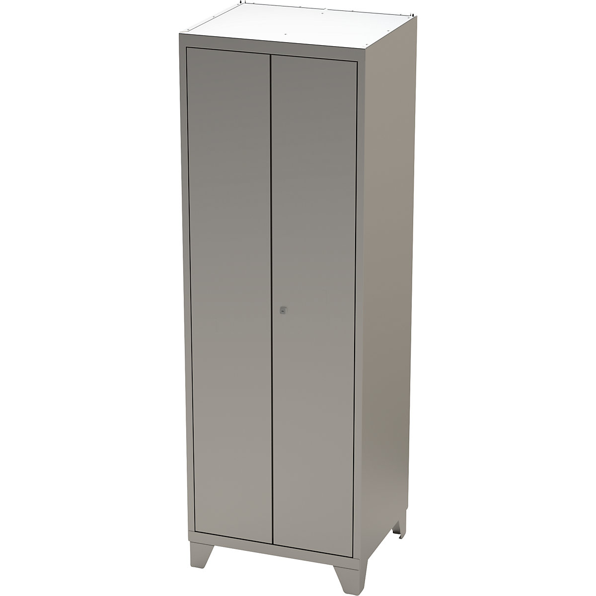 Stainless steel cabinet with stud feet: storage cupboard with 4 shelves ...