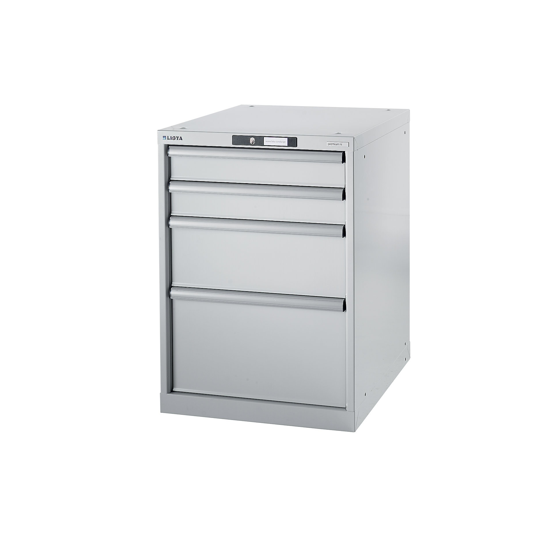 Modular workbench system, drawer unit – LISTA: height 800 mm, 4 drawers ...