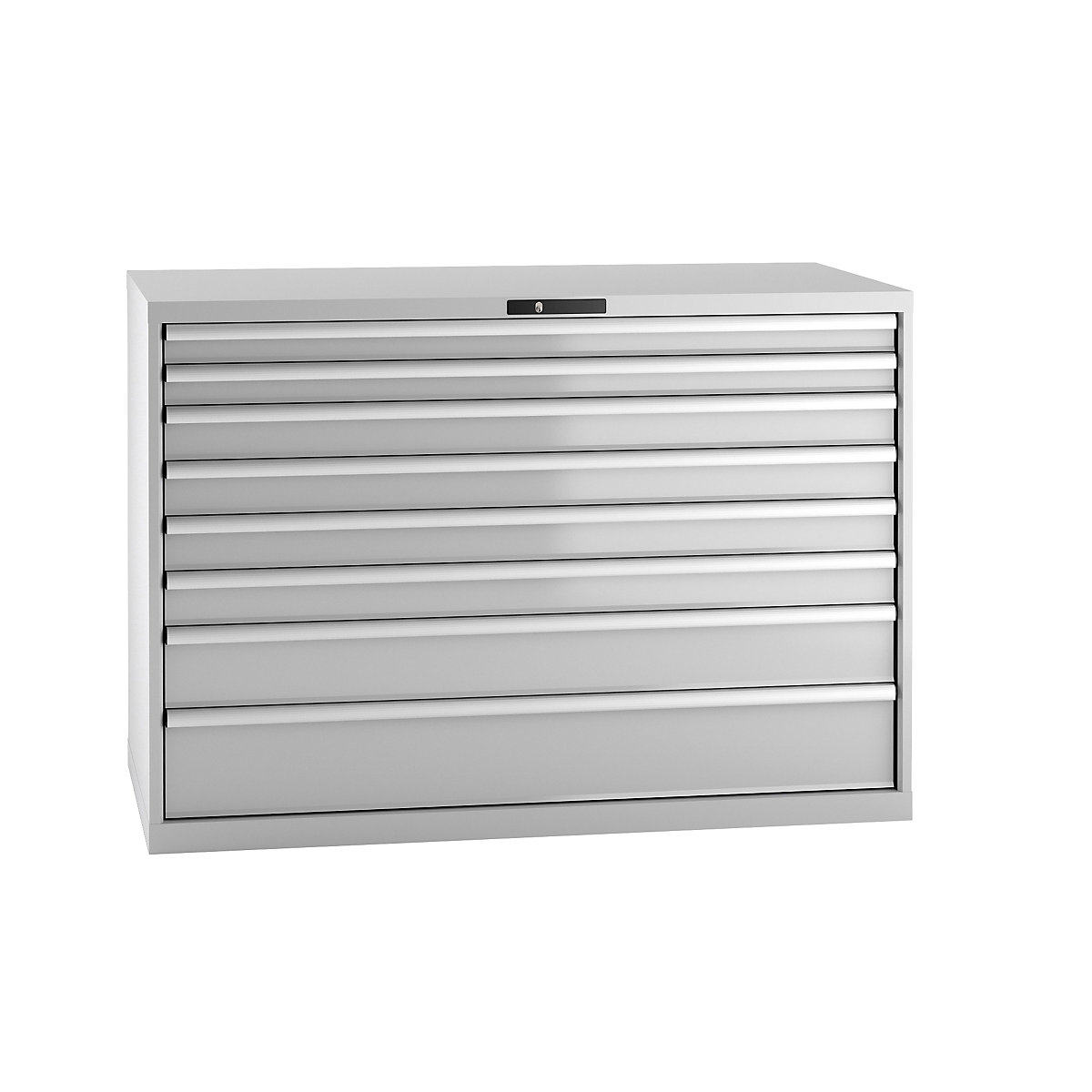 LISTA – Drawer cupboard, sheet steel: HxW 1000 x 1431 mm, 8 drawers ...