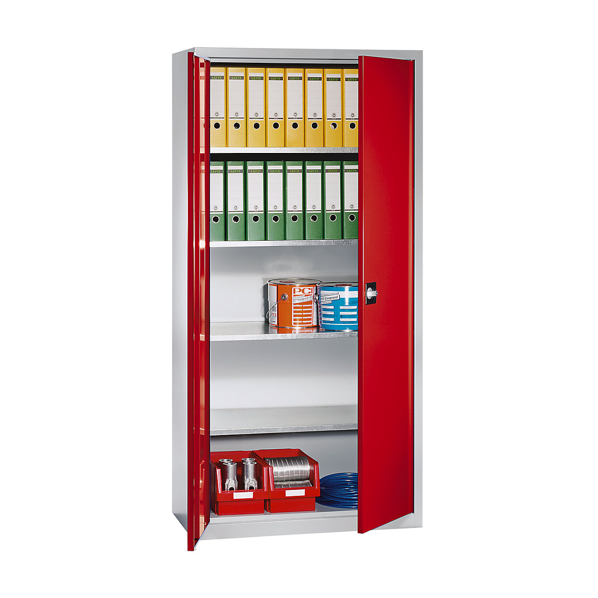 Double door cupboard made of sheet steel – eurokraft pro: HxWxD 1950 x ...