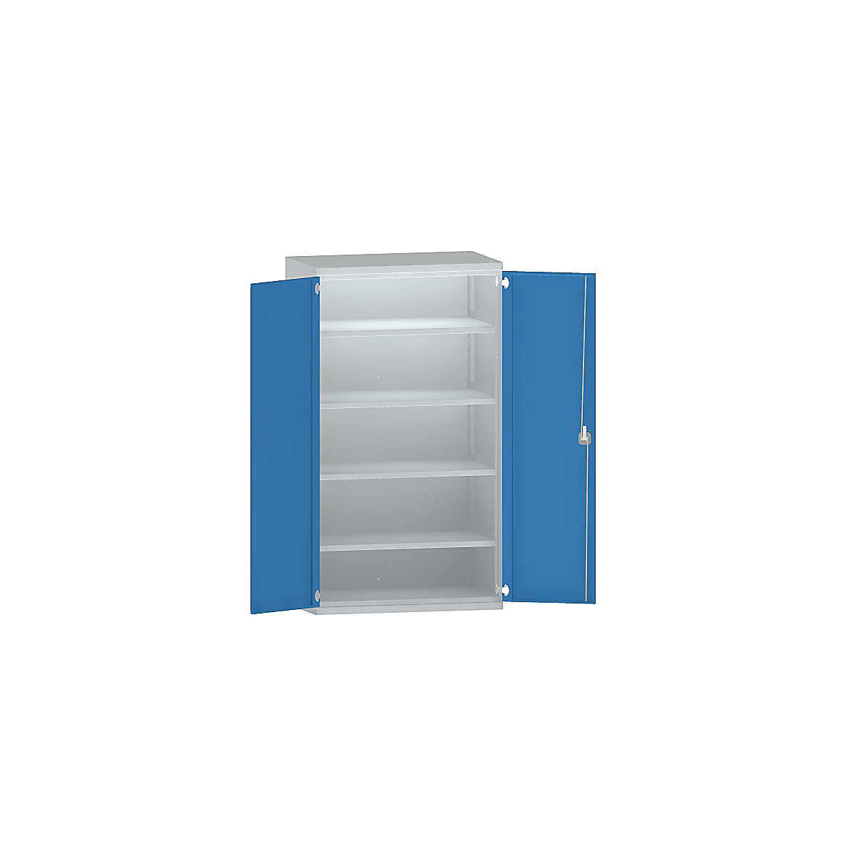 EUROKRAFTpro – Heavy duty cupboard made of steel: 4 full-width shelves ...