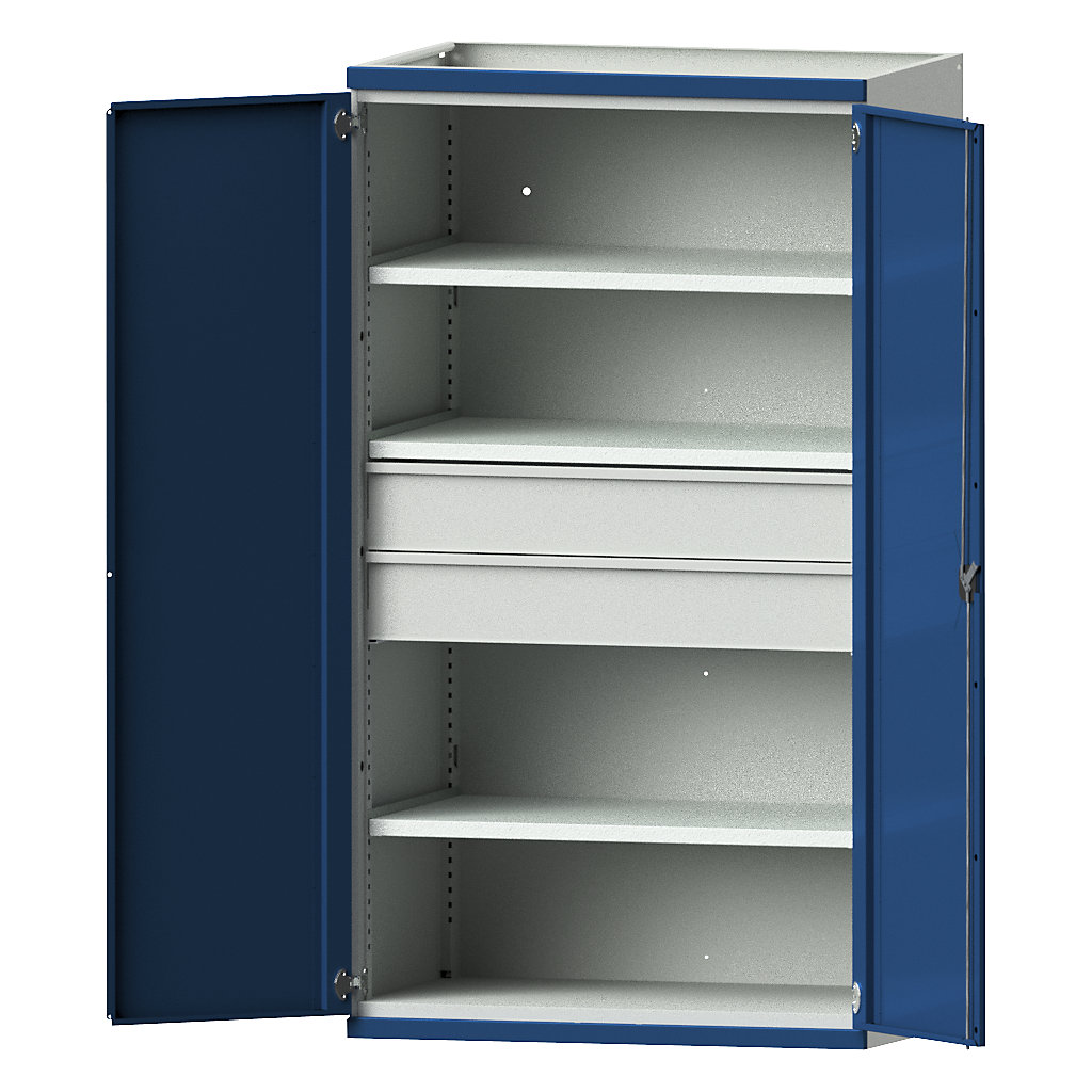 Heavy duty cupboard with 3 shelves – ANKE: 2 drawers | kaiserkraft