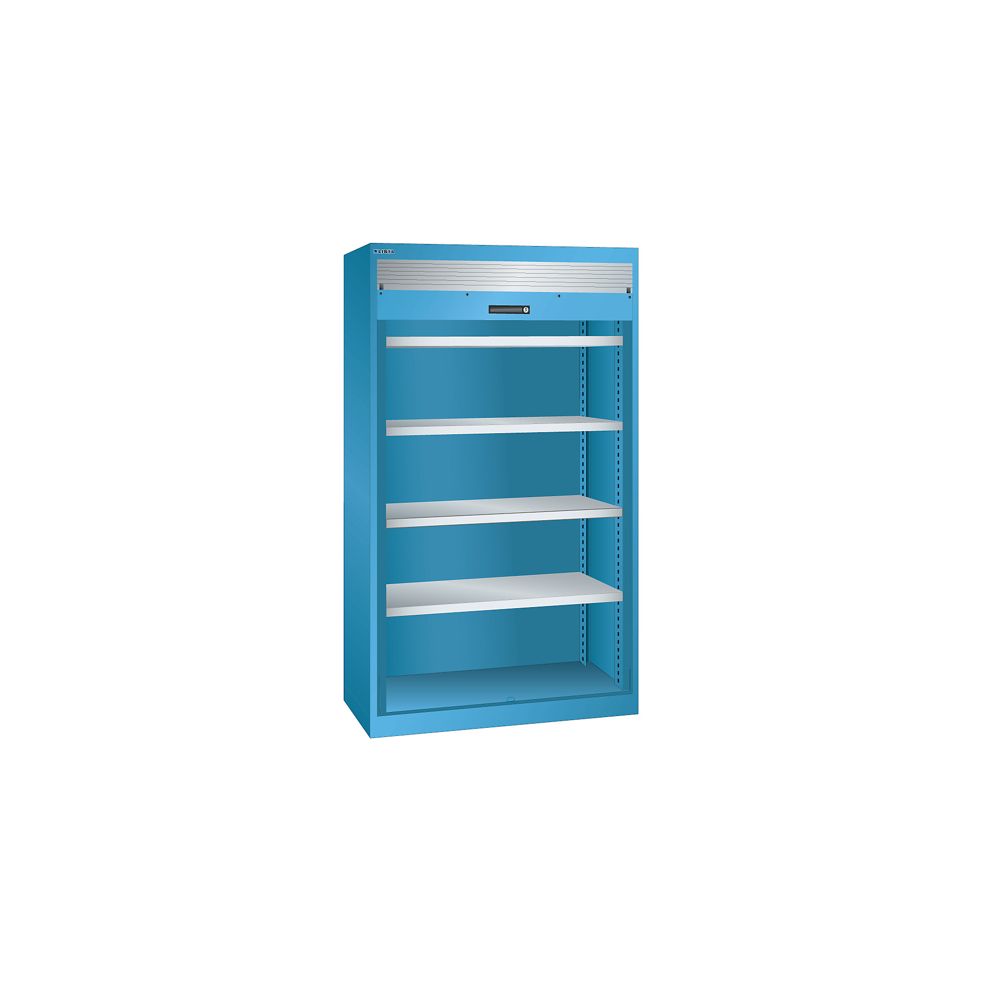 Heavy duty roller shutter cupboard – LISTA: 4 shelves | kaiserkraft