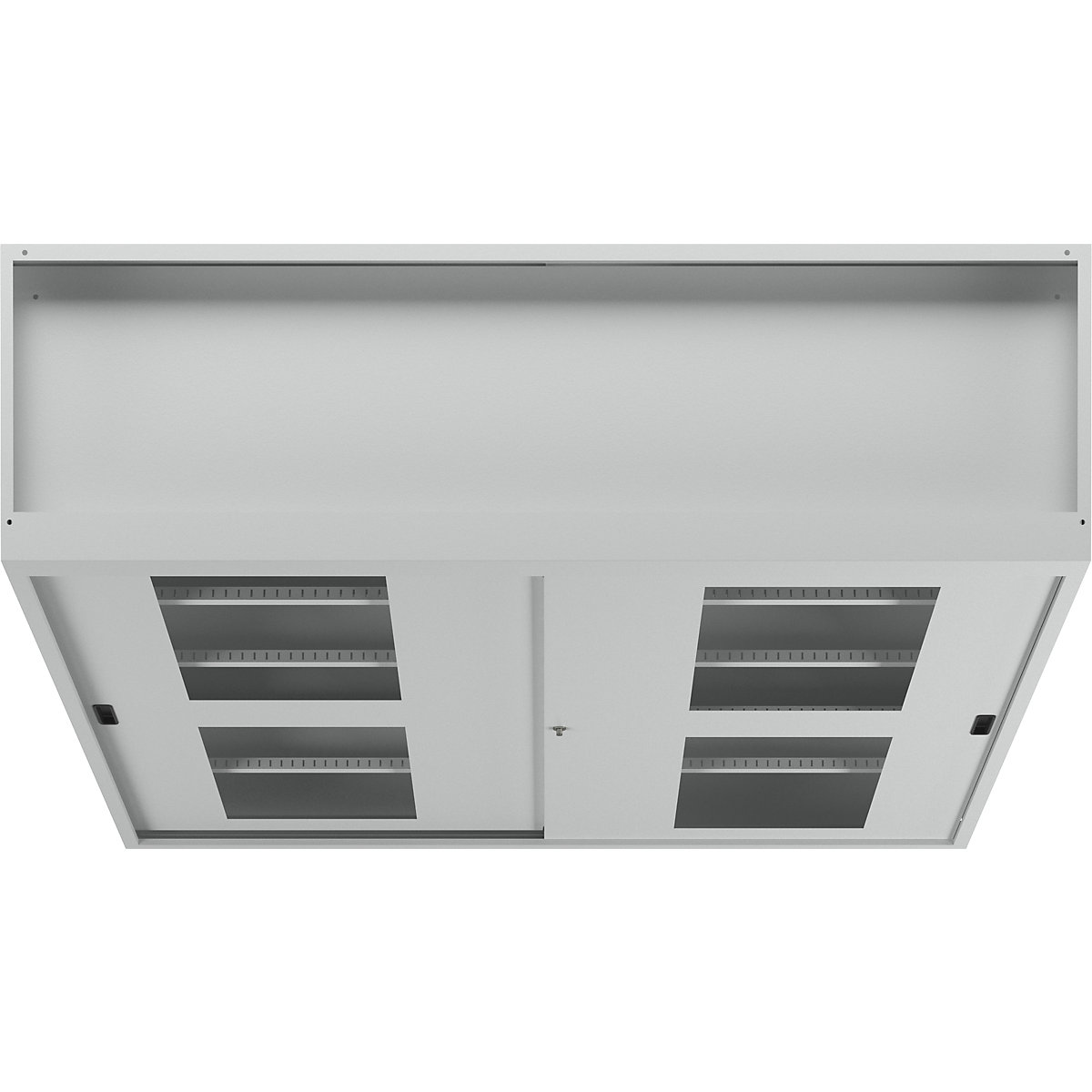 Sliding door cupboard with vision panel doors – LISTA: 8 shelves ...