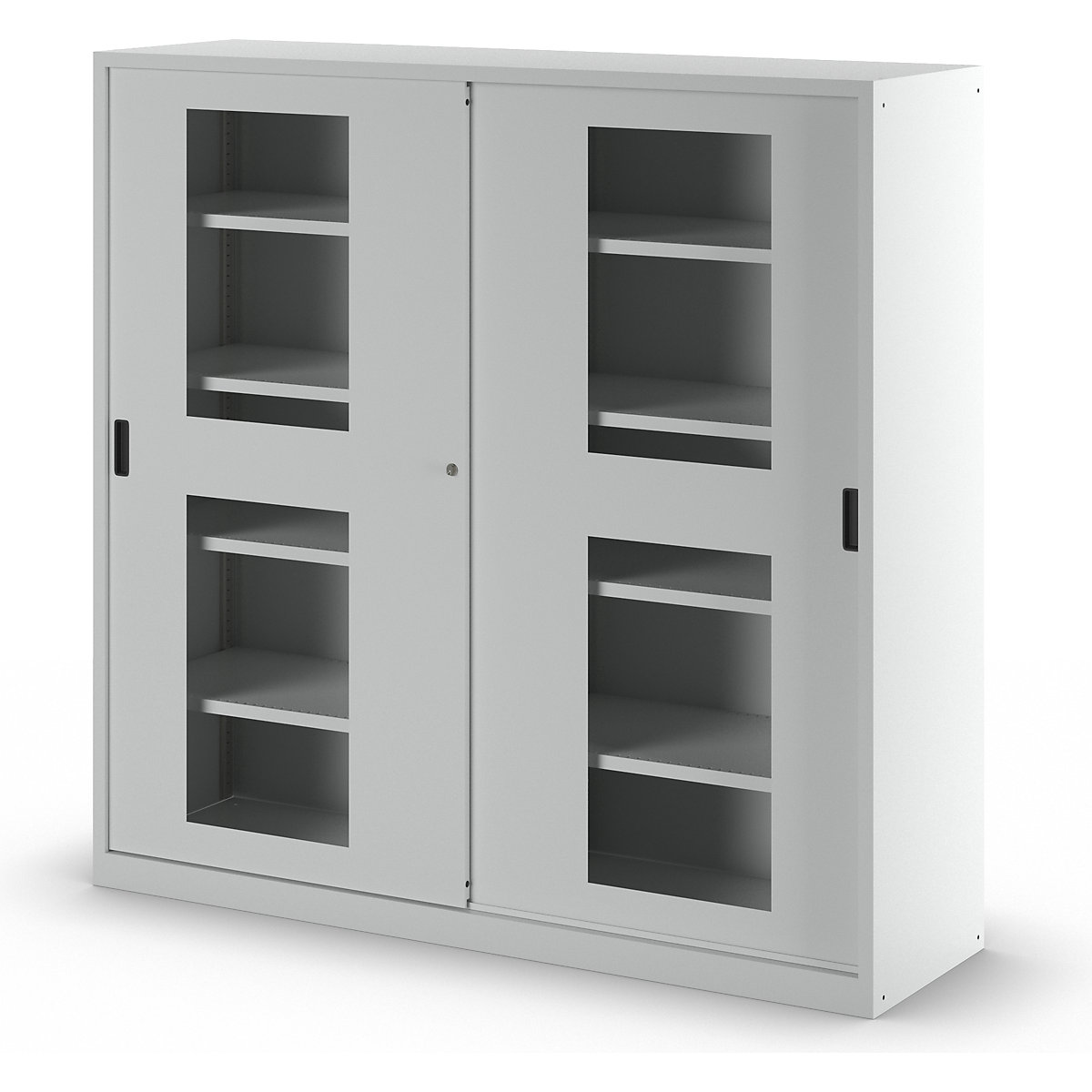 Sliding door cupboard with vision panel doors – LISTA: 8 shelves ...
