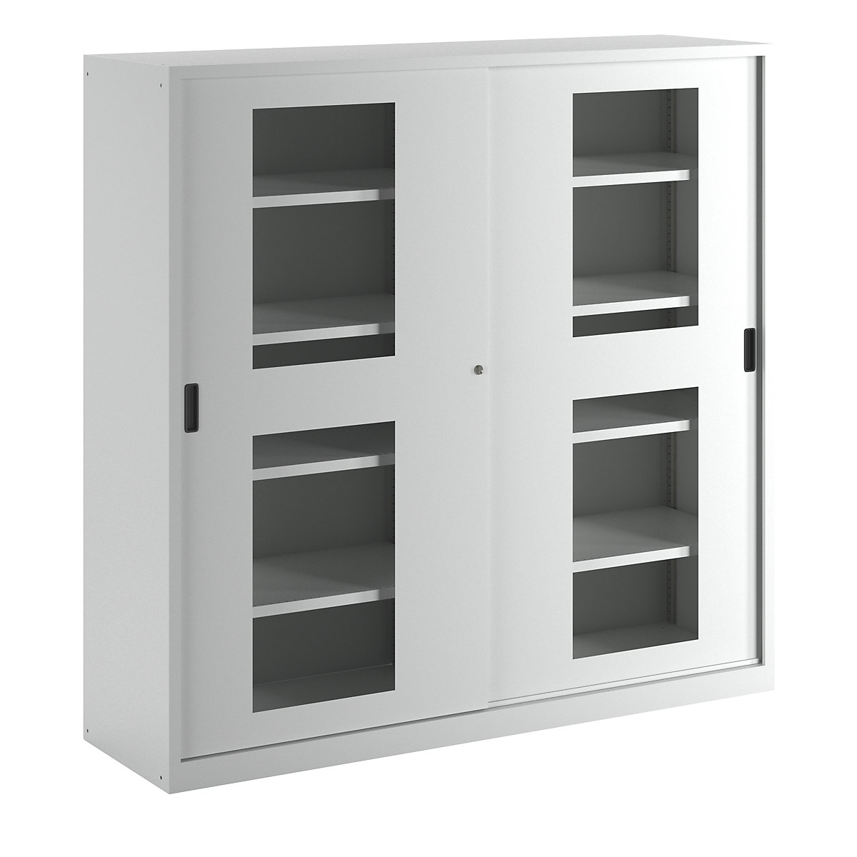 Sliding door cupboard with vision panel doors – LISTA: 8 shelves ...