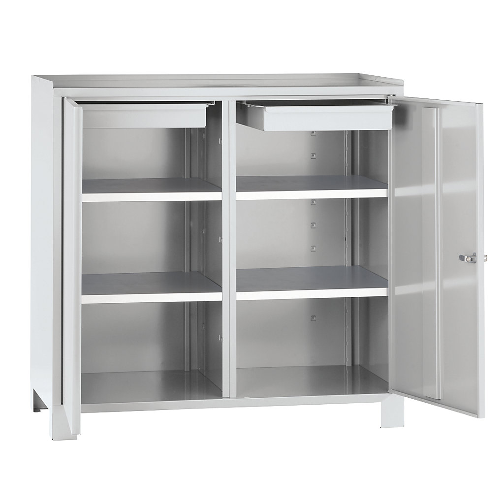 Tool cupboard with feet – Wolf: HxWxD 1000 x 1000 x 500 mm, partition ...