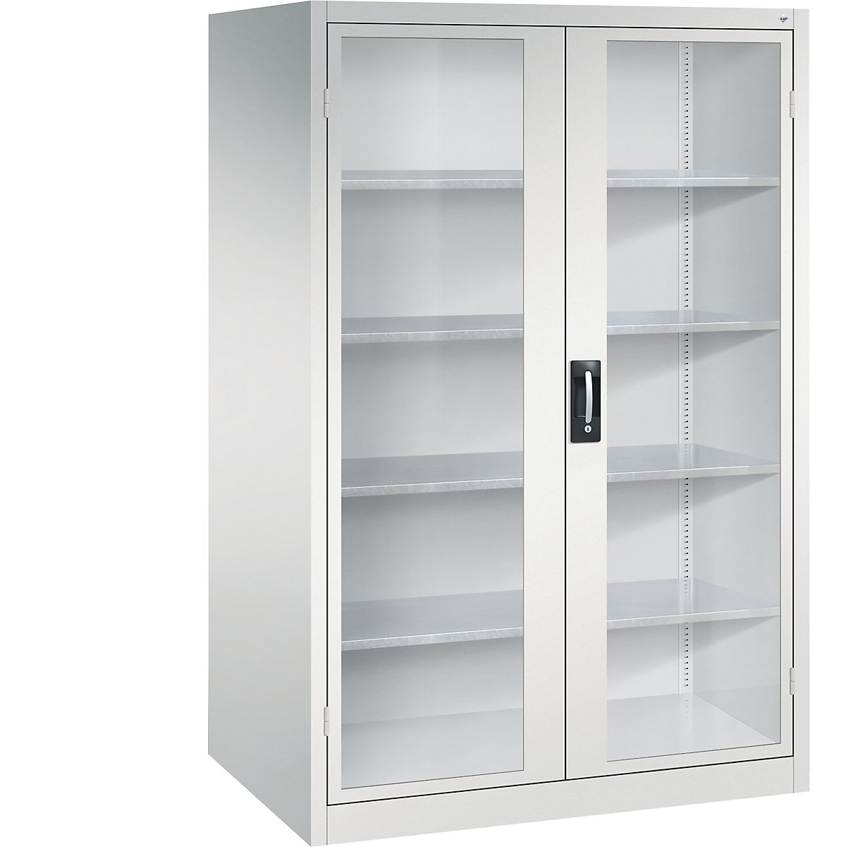 Vision panel double door cupboard – C+P: HxWxD 1950 x 1200 x 800 mm, 4 ...