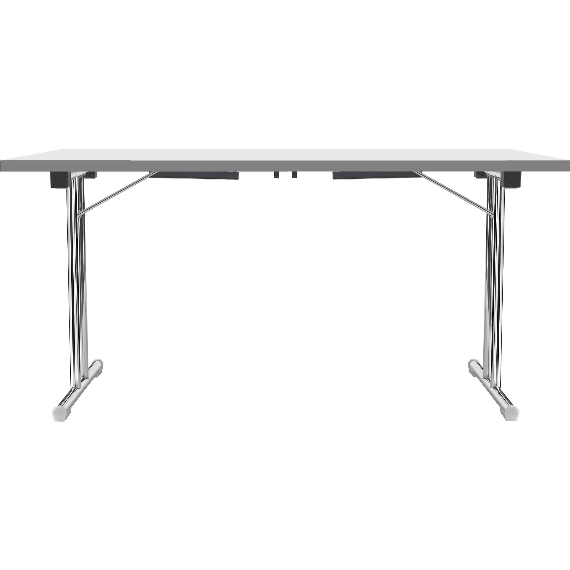 Inklapbare tafel met dubbel T-vormig onderstel: frame van staalbuis ...