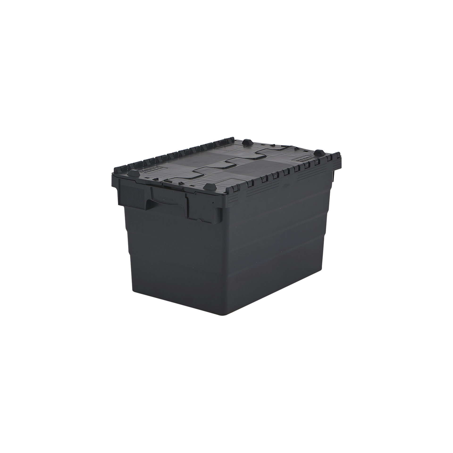 BiGDUG Essentials Recycled Plastic Black Attached Lid Container | 55 Litre Capacity | 365h x ...