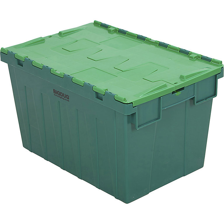 BiGDUG Tote Boxes | 355h x 400w x 600d mm | 62 Litre Capacity | Two ...