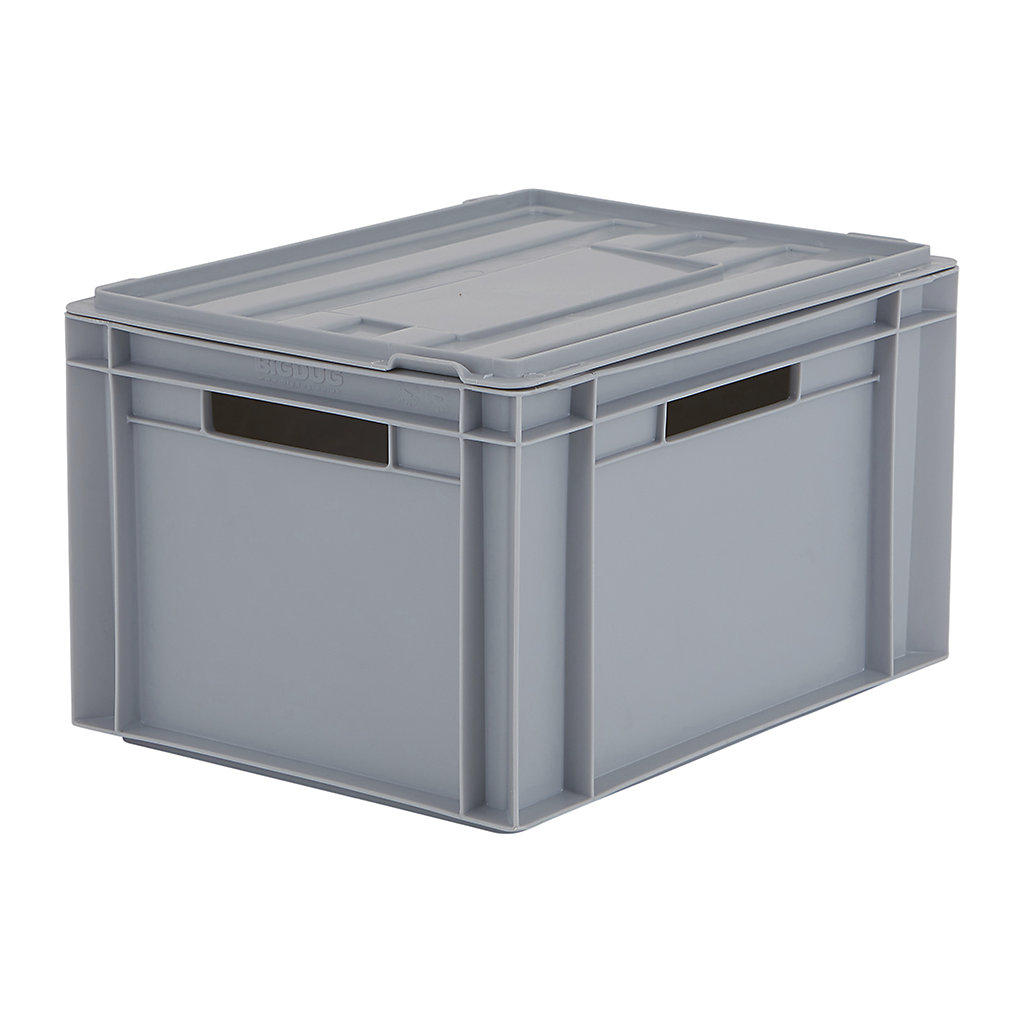 BiGDUG Euro Stacking Box with Hinged Lid | 235h x 300w x 400d mm | 20 ...