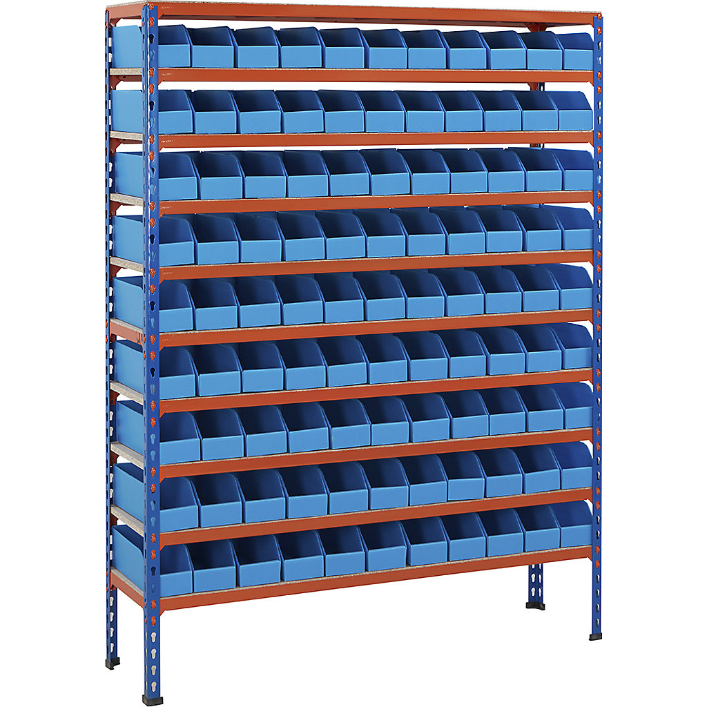 BiG200 Blue & Orange Shelving With Correx Plastic Bins Kits | Storage ...