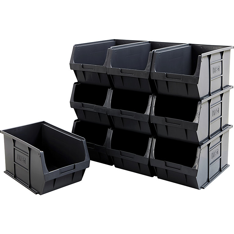 BiGDUG Essentials Recycled Plastic Parts Bin | Pack Of 10 | 175h x 200w ...