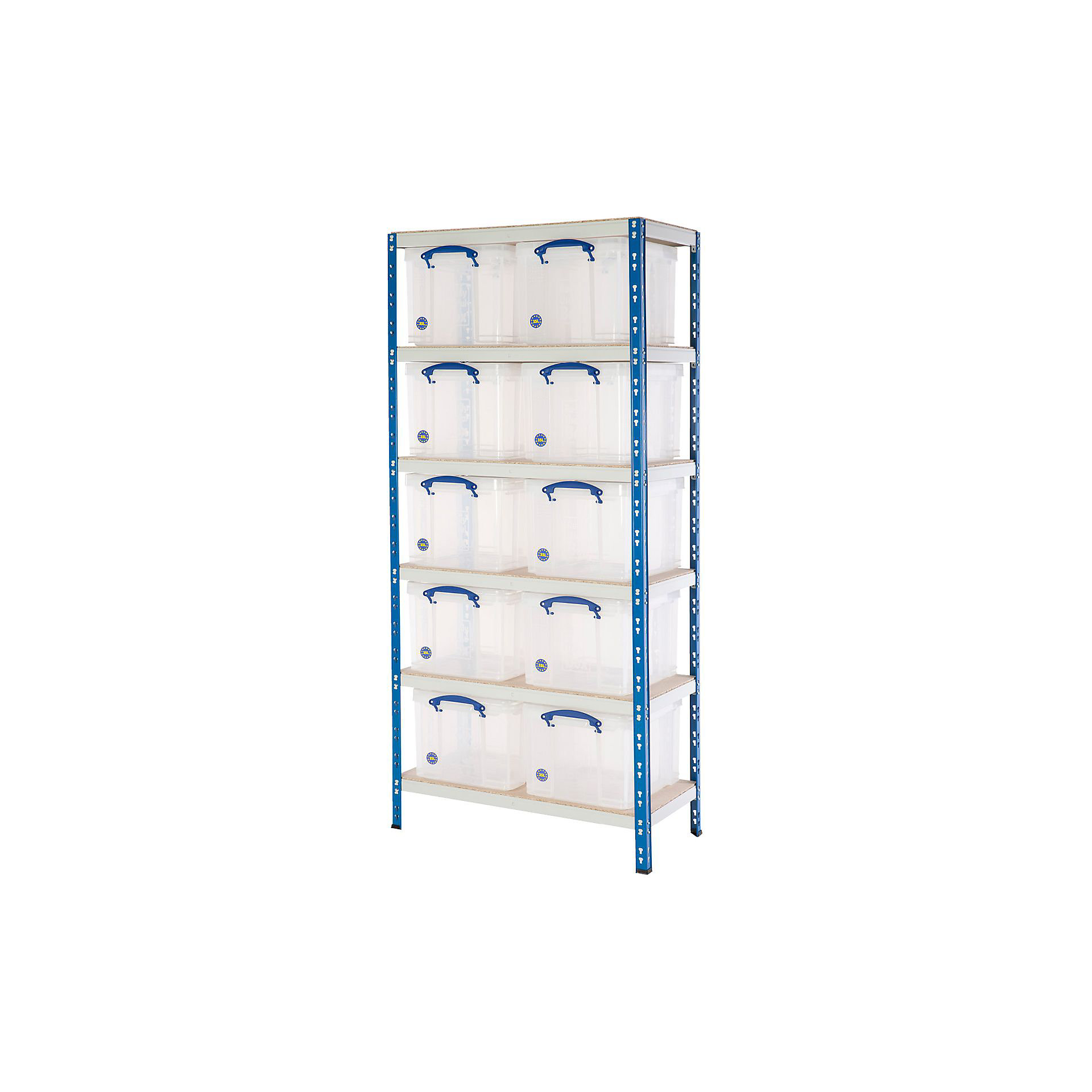 BiG340 Shelving | 1980h x 915w x 455d mm | 6 Levels | Blue & Grey ...