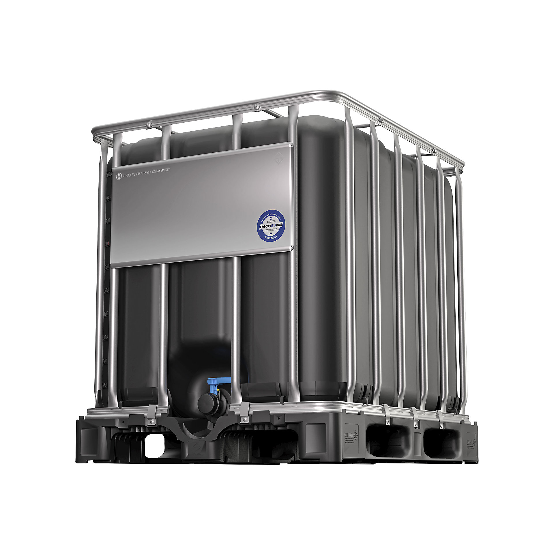 IBC container with UN approval, UV protection: capacity 1000 l, black ...