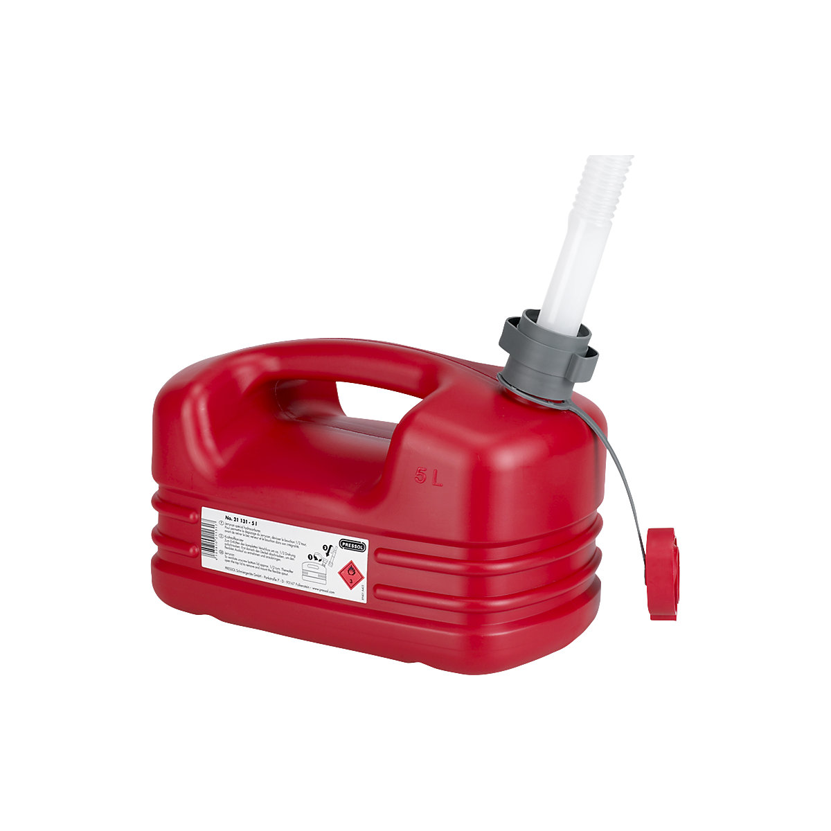 PRESSOL – Plastic fuel canister: flexible spout, capacity 5 l, pack of ...