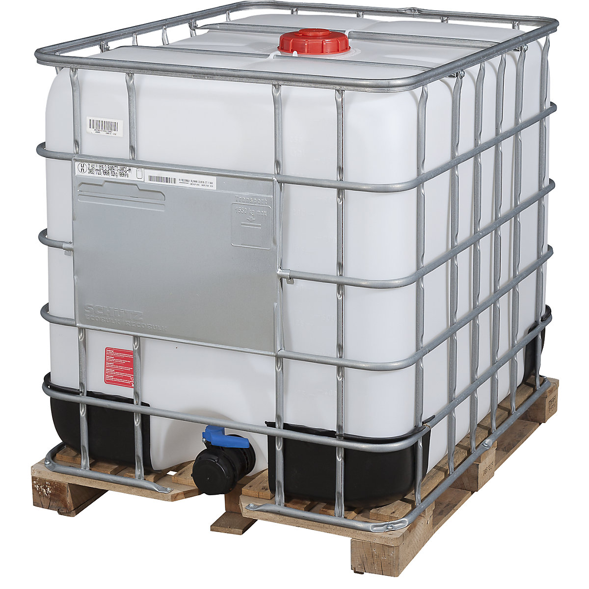 RECOBULK IBC container, UN approval: capacity 1000 l, on wooden pallet ...