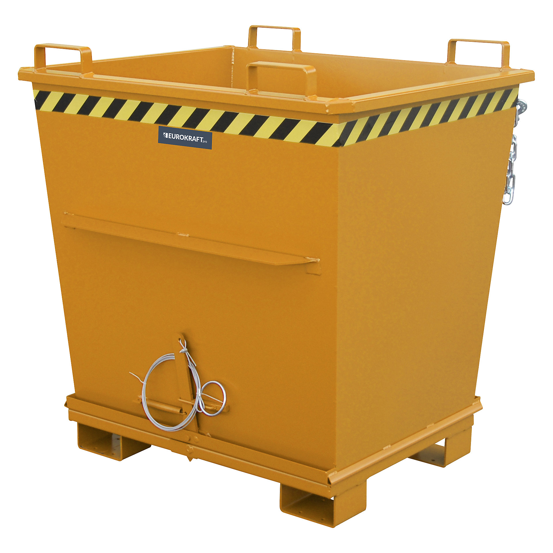 Conical hinged bottom skip – eurokraft pro: capacity 1.0 m³, max. load ...